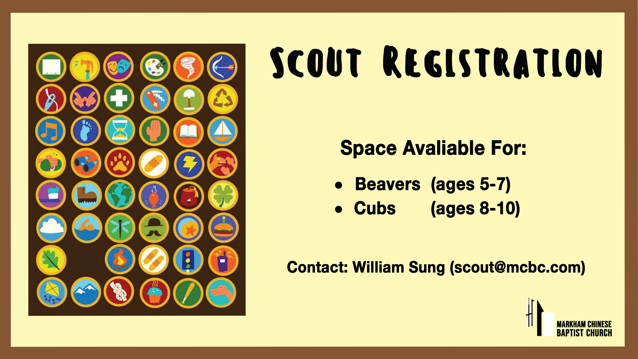 Scouts Registration – Markham Chinese Baptist Church